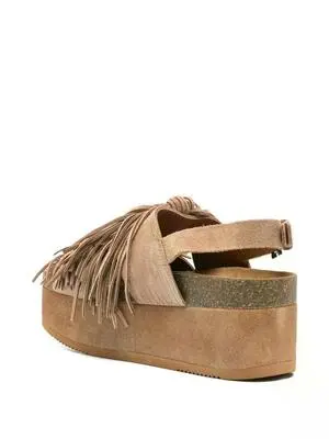 Ash Fringed Platform Sandals