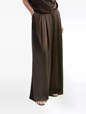 TWP Drew Pleated Palazzo Pants - Brown