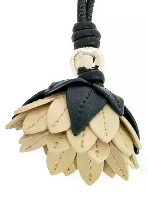 Furla Allegra Floral-pendant Leather Bag Charm - Black