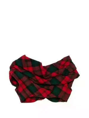 LOUIS VUITTON Tartan Mini Cape With Rosette Detail