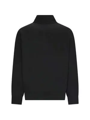A BATHING APE College Logo-print Half-zip Sweater - Black