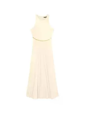 Armani Exchange Sleeveless Chain-link Detail Midi Dress