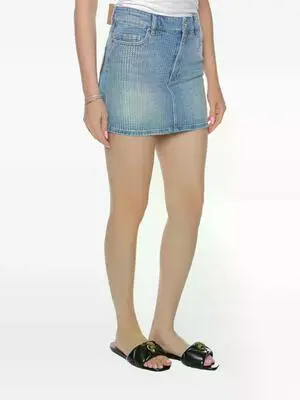 Just Cavalli Rhinestone Embellished Denim Mini Skirt - Blue