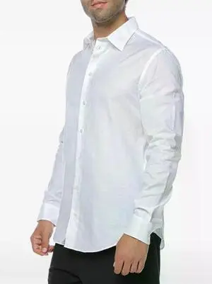 Emporio Armani Jacquard-weave Long-sleeve Shirt - White