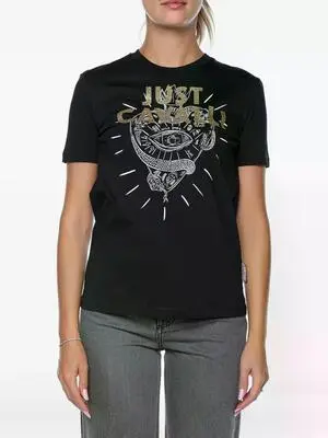 Just Cavalli Graphic Print T-shirt - Black