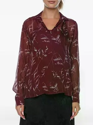 Armani Exchange Blossom Print Long Sleeve Blouse