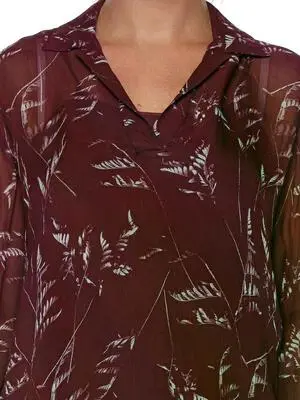 Armani Exchange Blossom Print Long Sleeve Blouse