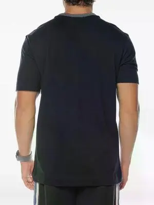 Emporio Armani Logo-embroidered Striped-trim T-shirt