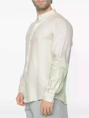 Armani Exchange Mandarin-collar Long-sleeved Shirt