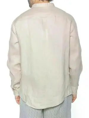 Armani Exchange Mandarin-collar Long-sleeved Shirt