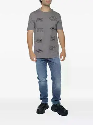 Armani Exchange Logo-embroidered T-shirt - Grey