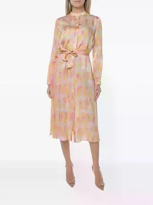 Armani Exchange Abstract Print Belted Midi Dress