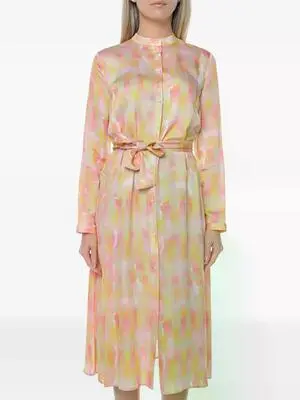Armani Exchange Abstract Print Belted Midi Dress