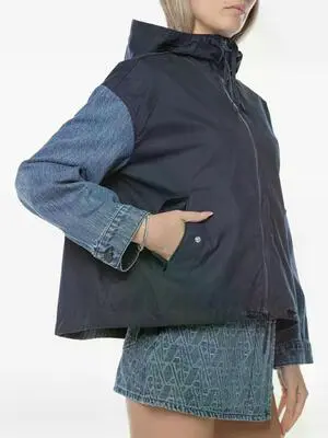 Armani Exchange Panelled Hooded Jacket - Blue