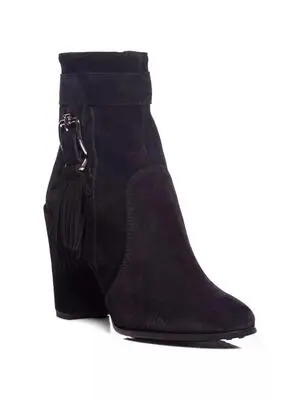 TOD'S Fringe Buckle Ankle Boots - Black