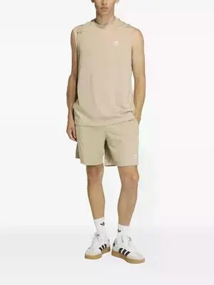 Adidas Trefoil Essentials Logo-print Mesh Shorts - Neutrals