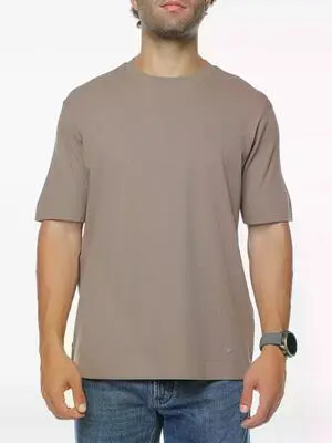 Emporio Armani Textured Logo-detail T-shirt - Brown