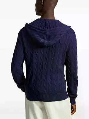 Polo Ralph Lauren Cable Knit Zip-up Hoodie - Blue