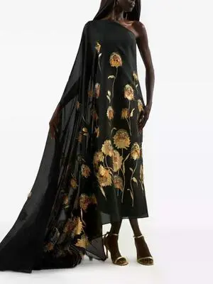 TALLER MARMO One-shoulder Metallic Embellished Dress