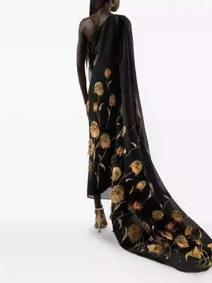 TALLER MARMO One-shoulder Metallic Embellished Dress
