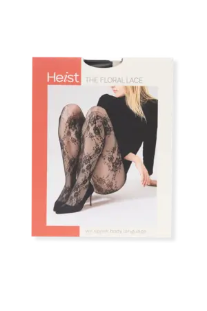 HEIST STUDIOS The Floral Lace Tights - Black