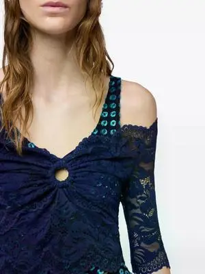 Rabanne Trompe-l'œil Lace Top