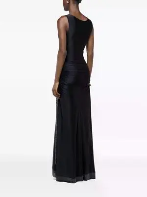 Rabanne Mesh Panel Cowl Neck Maxi Dress