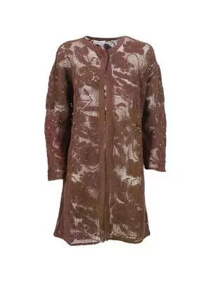 KANGRA Sequin Embellished Floral Embroidery Coat