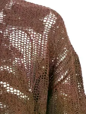 KANGRA Sequin Embellished Floral Embroidery Coat
