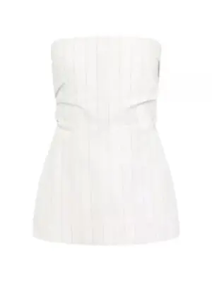ST. AGNI Strapless Pinstriped Top