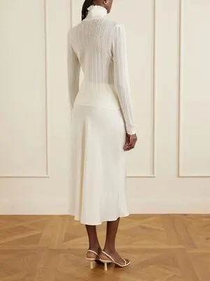 Ralph Lauren Open-knit Silk And Cashmere-blend Turtleneck Sweater