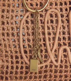 Chloé Raffia Banana Tote Bag - Beige