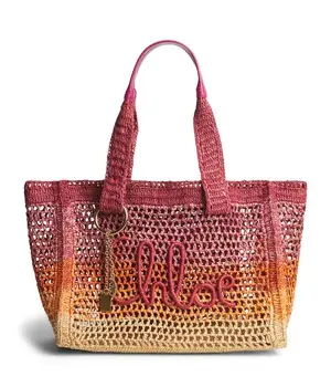 Chloé Raffia East-west Tote Bag - Orange