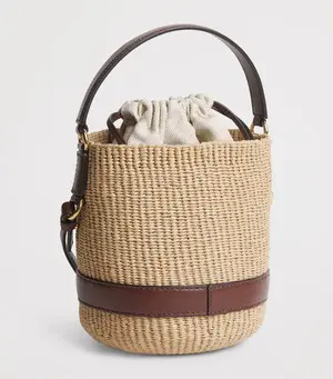 Chloé Raffia Charms Bucket Bag - Brown