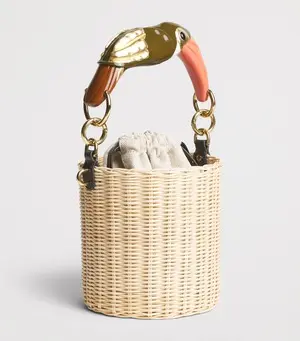 Chloé Small Woven Tropics Bucket Bag - Beige