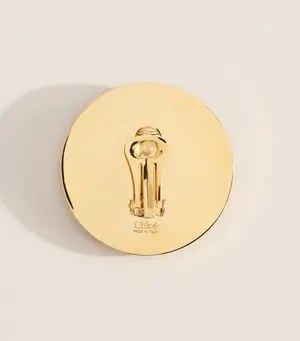 Chloé Pleats Leather Clip-on Earrings - Red