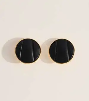 Chloé Leather Pleats Clip-on Earrings - Black
