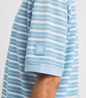 MANORS Piqué Stripe Goat Polo Shirt