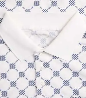 MANORS Piqué Monogram Goat Polo Shirt - Ivory