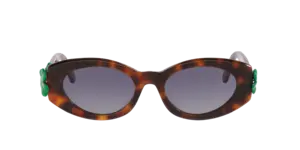 Dior Oval Tortoiseshell Sunglasses With Clover Detail - Grey