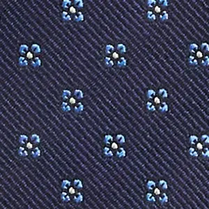 Isaia Silk Floral Neck Tie - Blue