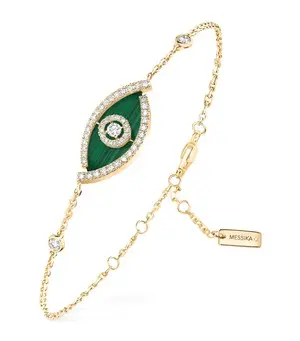 Messika Lucky Eye Yellow And Malachite Bracelet - Gold