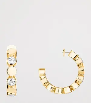 Messika D-vibes Mini Diamond Hoop Earrings In 18k Yellow