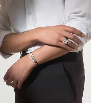 Messika Move Titanium And Diamond Large Cord Bracelet - Grey