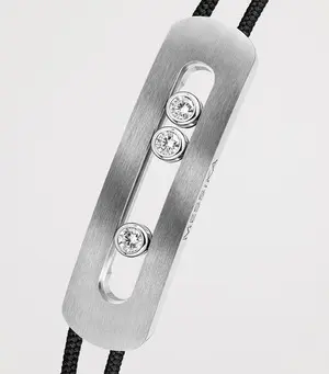 Messika Move Titanium And Diamond Large Cord Bracelet - Grey