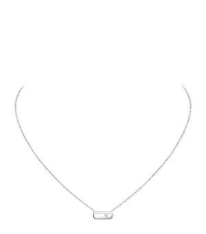 Messika Move Uno 18k White Gold Diamond Necklace - Silver