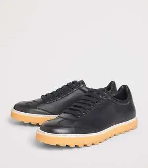 Isaia Leather Low-top Sneakers With Lug Sole
