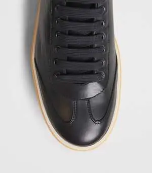 Isaia Leather Low-top Sneakers With Lug Sole