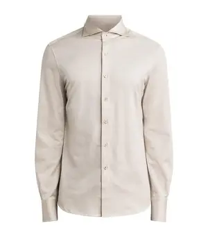 Isaia Cotton Jersey Shirt - Beige