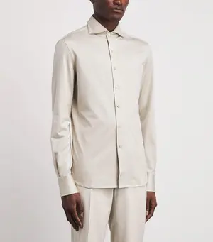Isaia Cotton Jersey Shirt - Beige
